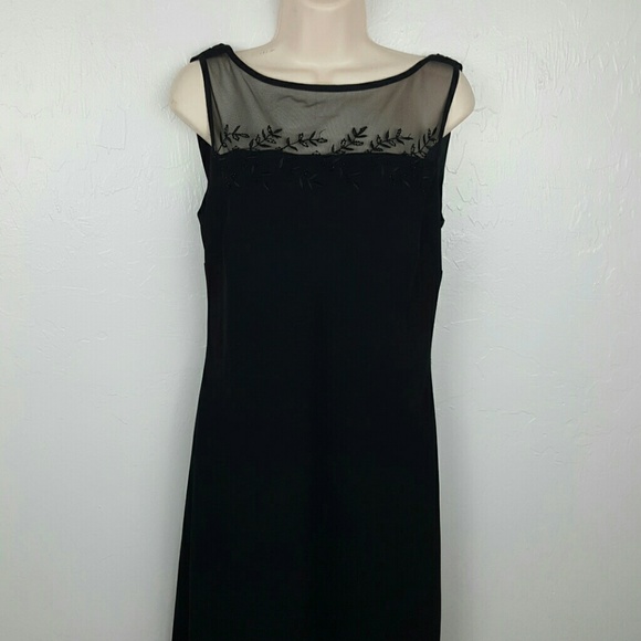 Evan Picone | Dresses | Evanpicone Little Black Midi Dress Embroider ...